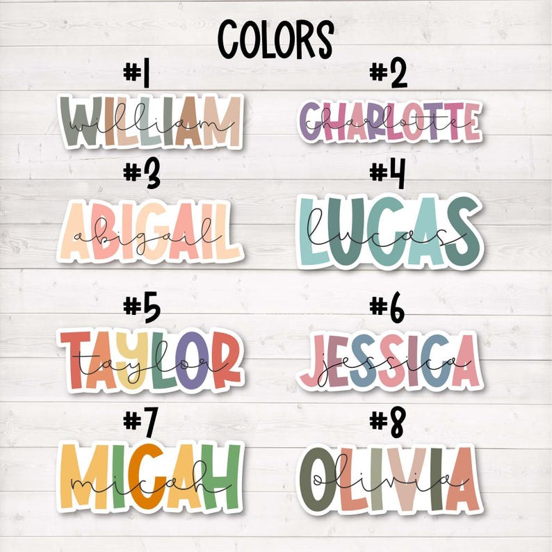 Custom Colorful Name Sticker | Personalized Name Sticker | Personalized ...