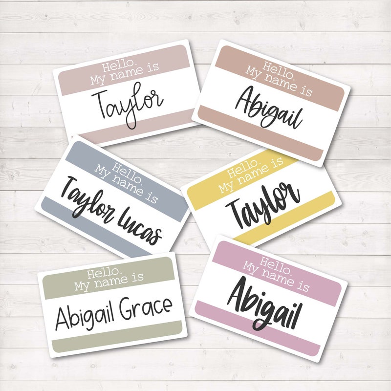 Name Tag Stickers - Etsy