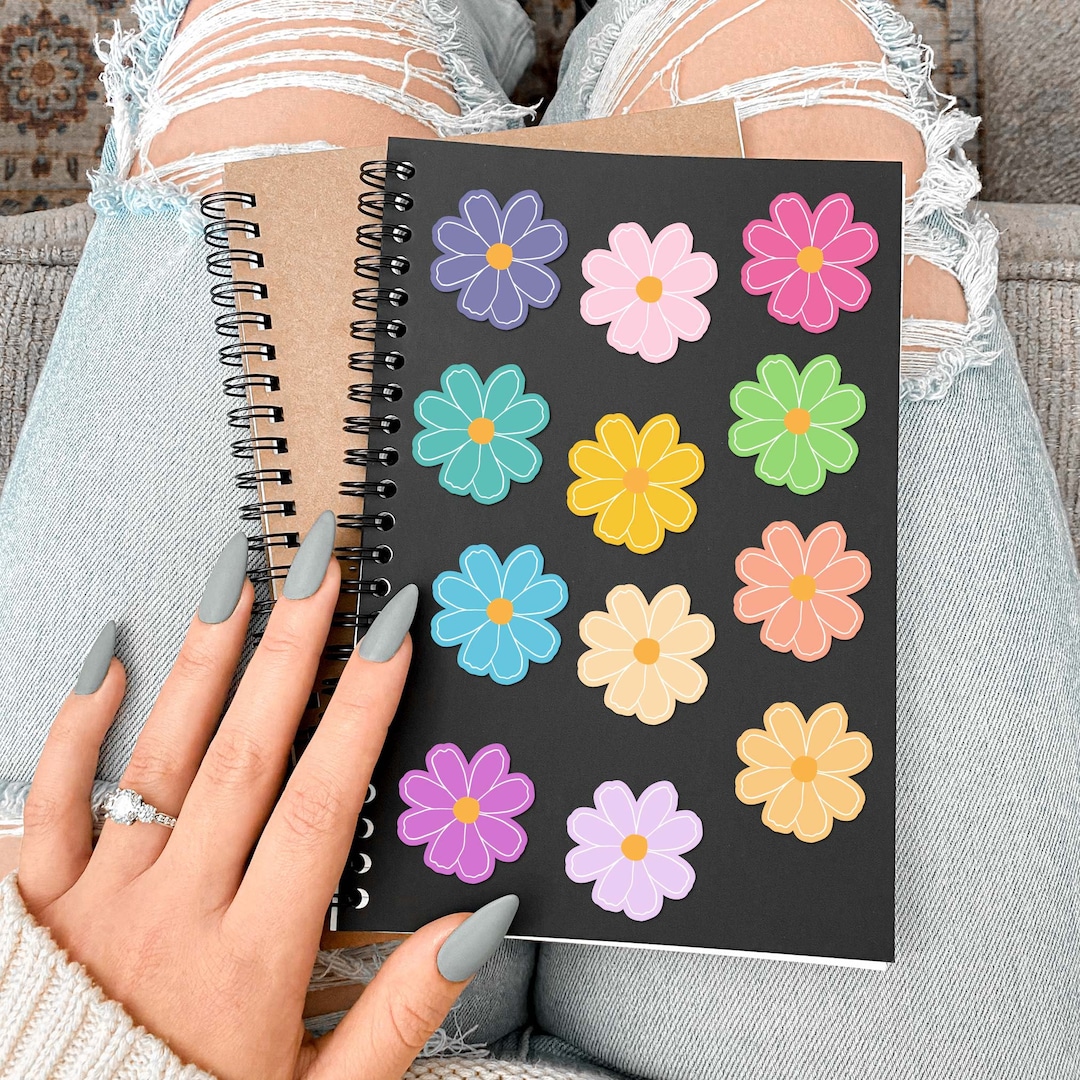 Mini Flower Sticker Set Daisy Sticker Pack Retro Flower Stickers ...