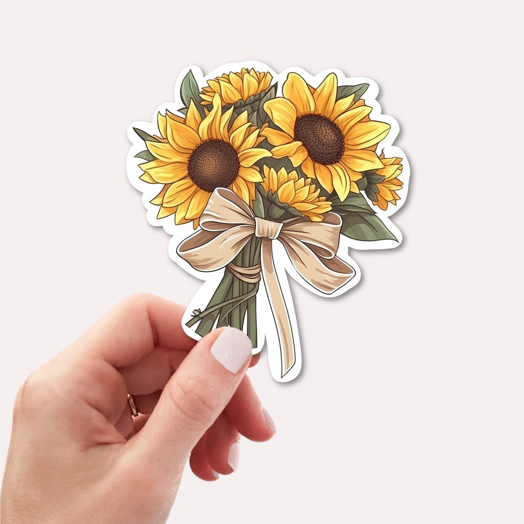 Sunflower Bouquet Sticker | Rustic Sunflower Sticker | Fall Flowers ...