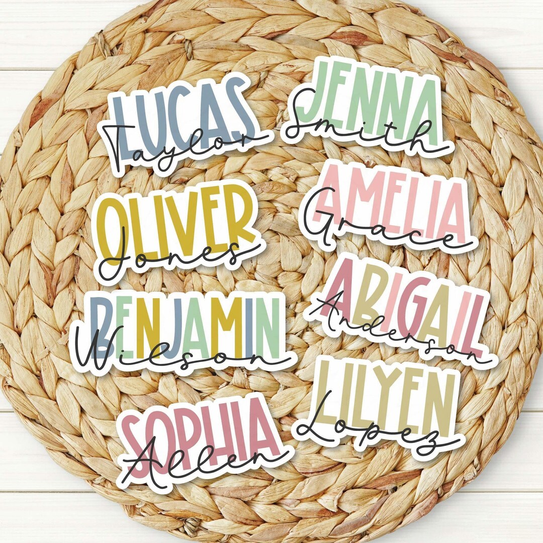 Custom Name Sticker | Personalized First and Last Name Sticker ...