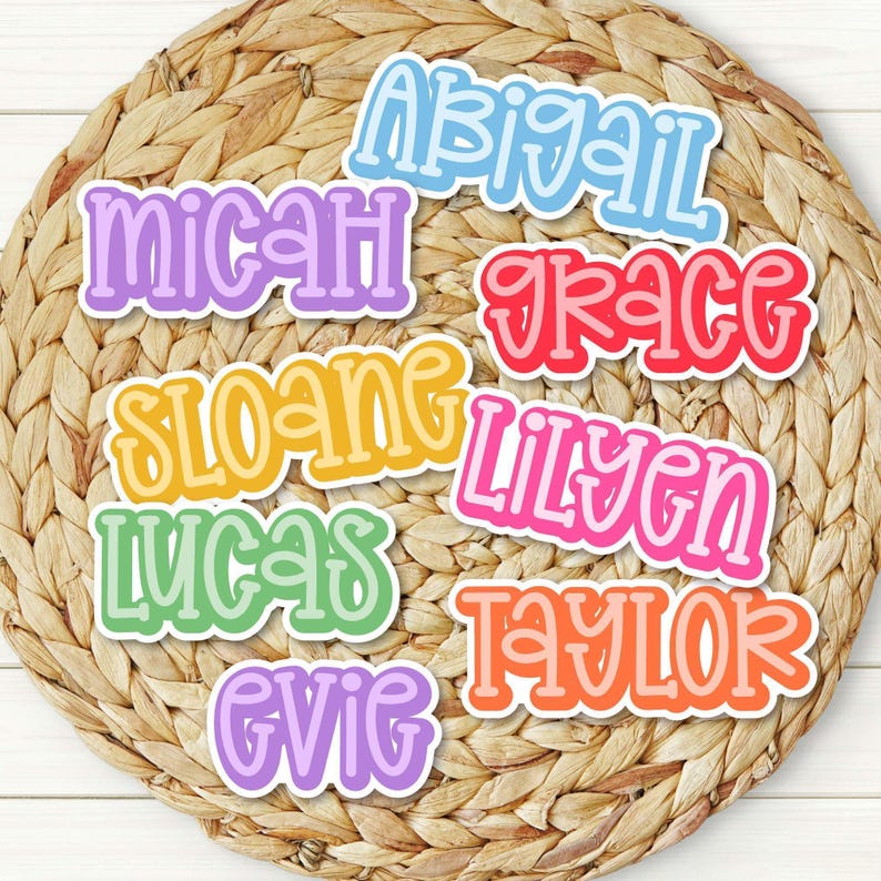 Colorful Custom Name Personalized Sticker | Kids Custom Name Sticker ...