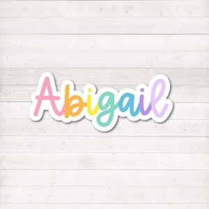Rainbow Name Sticker | Custom First Name Sticker| Personalized Laptop ...