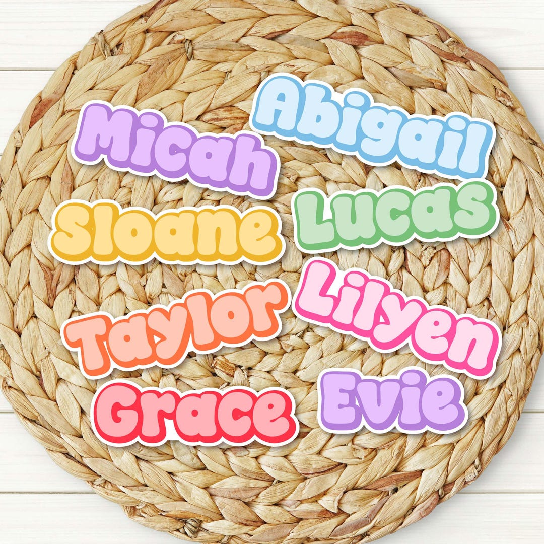 Retro Custom Name Personalized Sticker | Kids Custom Name Sticker ...