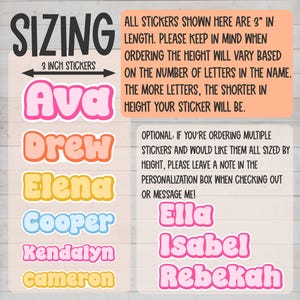 Colorful Custom Name Personalized Sticker | Kids Custom Name Sticker ...