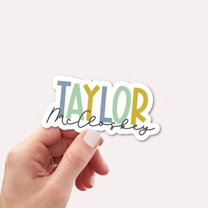 Custom Name Sticker | Personalized First and Last Name Sticker ...