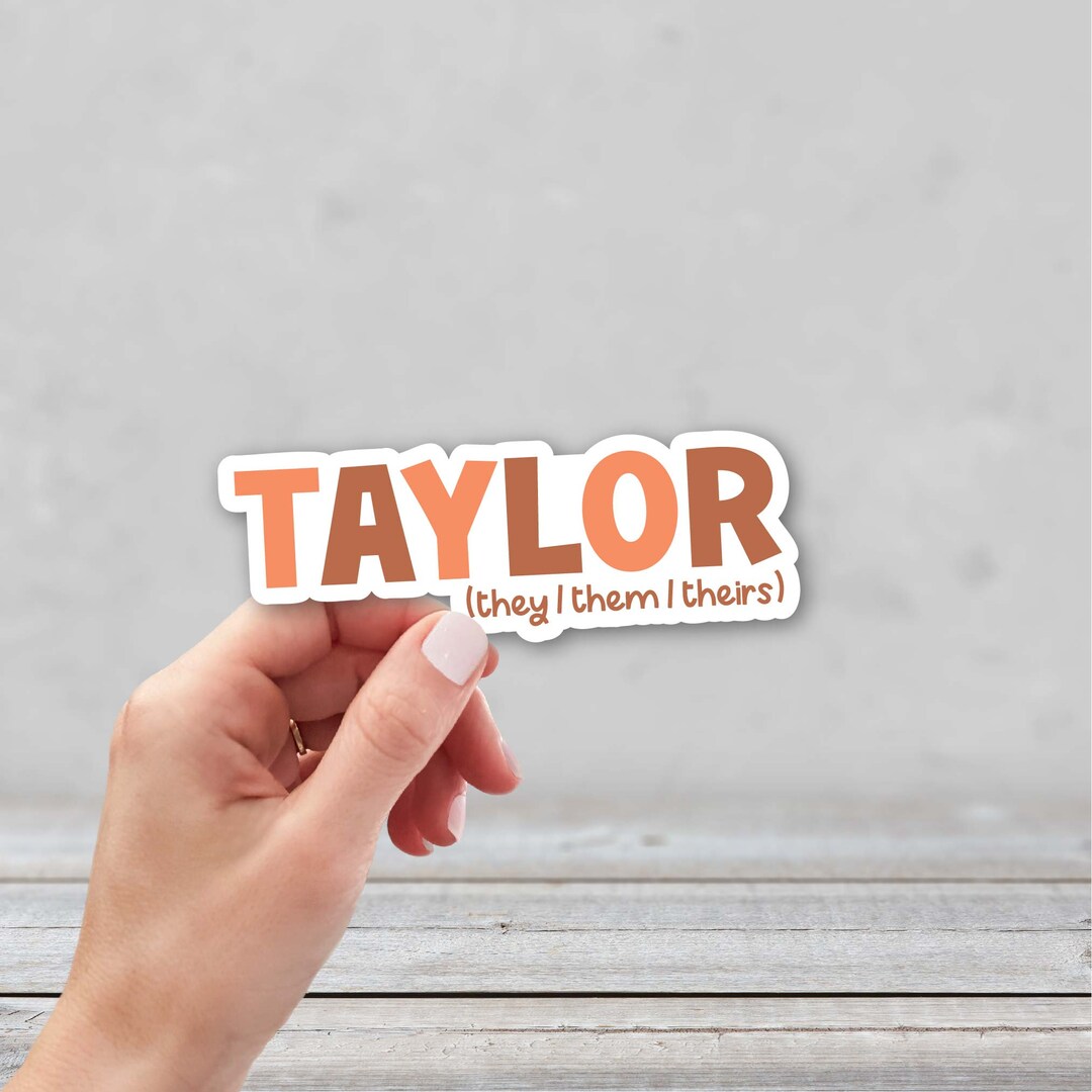 Custom Pronoun Name Sticker | Personalized Name Sticker | Personalized ...