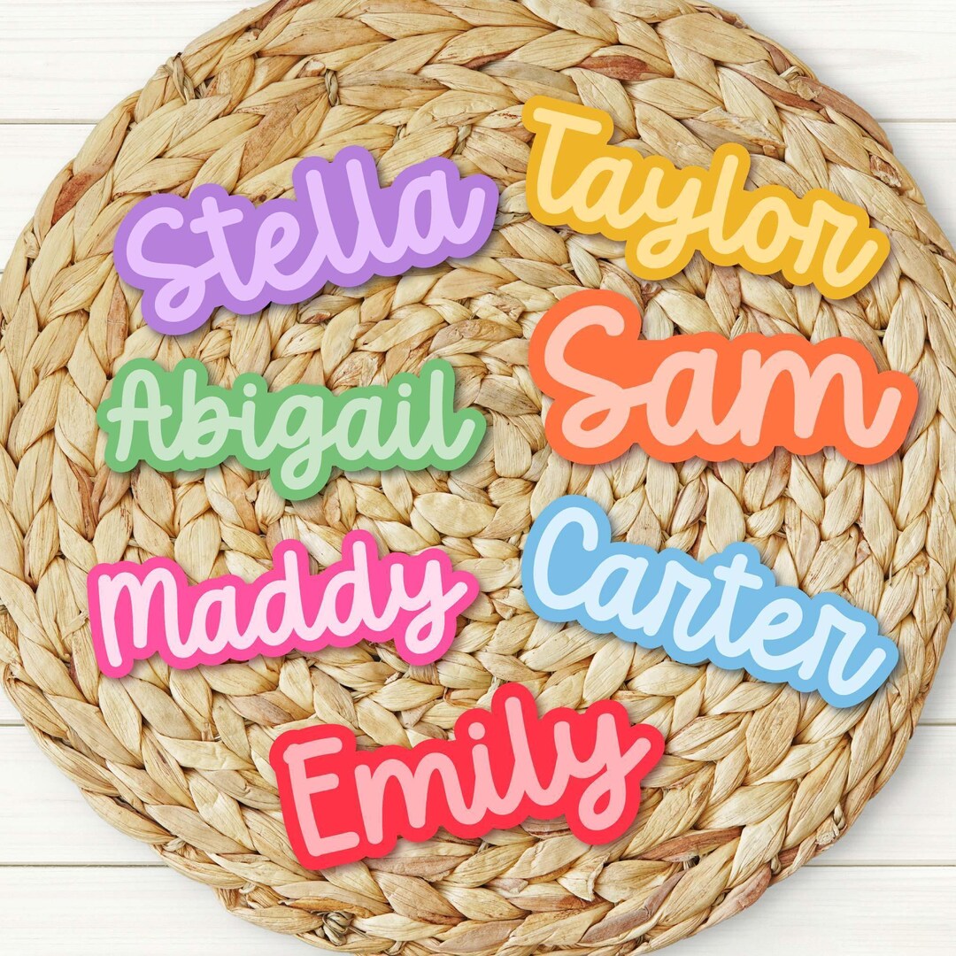 Two Toned Personalized Name Sticker | Custom Cursive Name Sticker ...