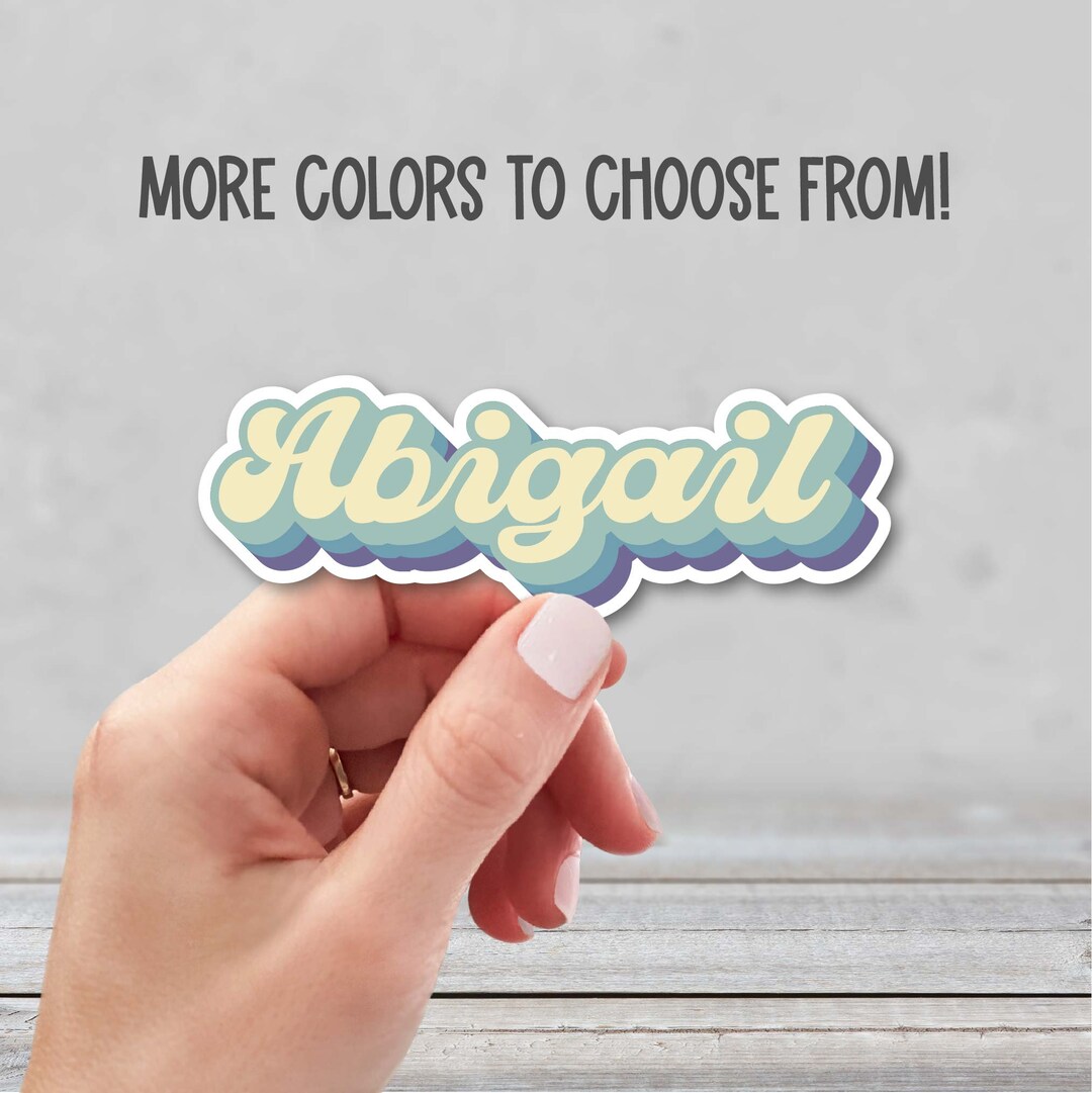 Retro Name Sticker | Vintage Color Custom Name Sticker| Personalized ...