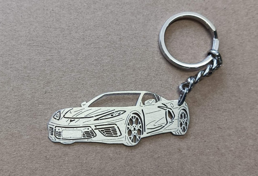 Corvette C8 2020 Custom Key Chain, Birthday Gift for Him, Personalized ...