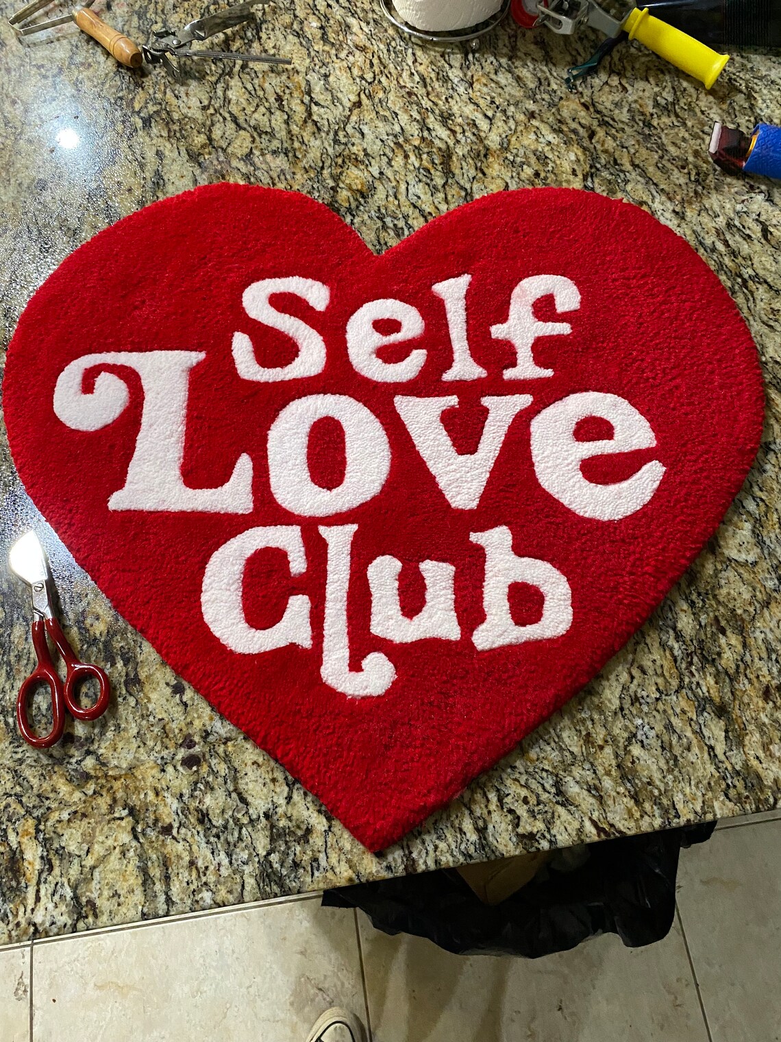 Tuft Rug | Heart Rug | Self Love Club | Handmade Rug | Office Rug ...