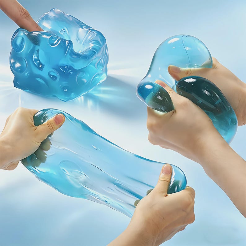 Blue Crystal Jumbo Cheese Squishy, Sensory Fidget Toy, Stress Relief ...