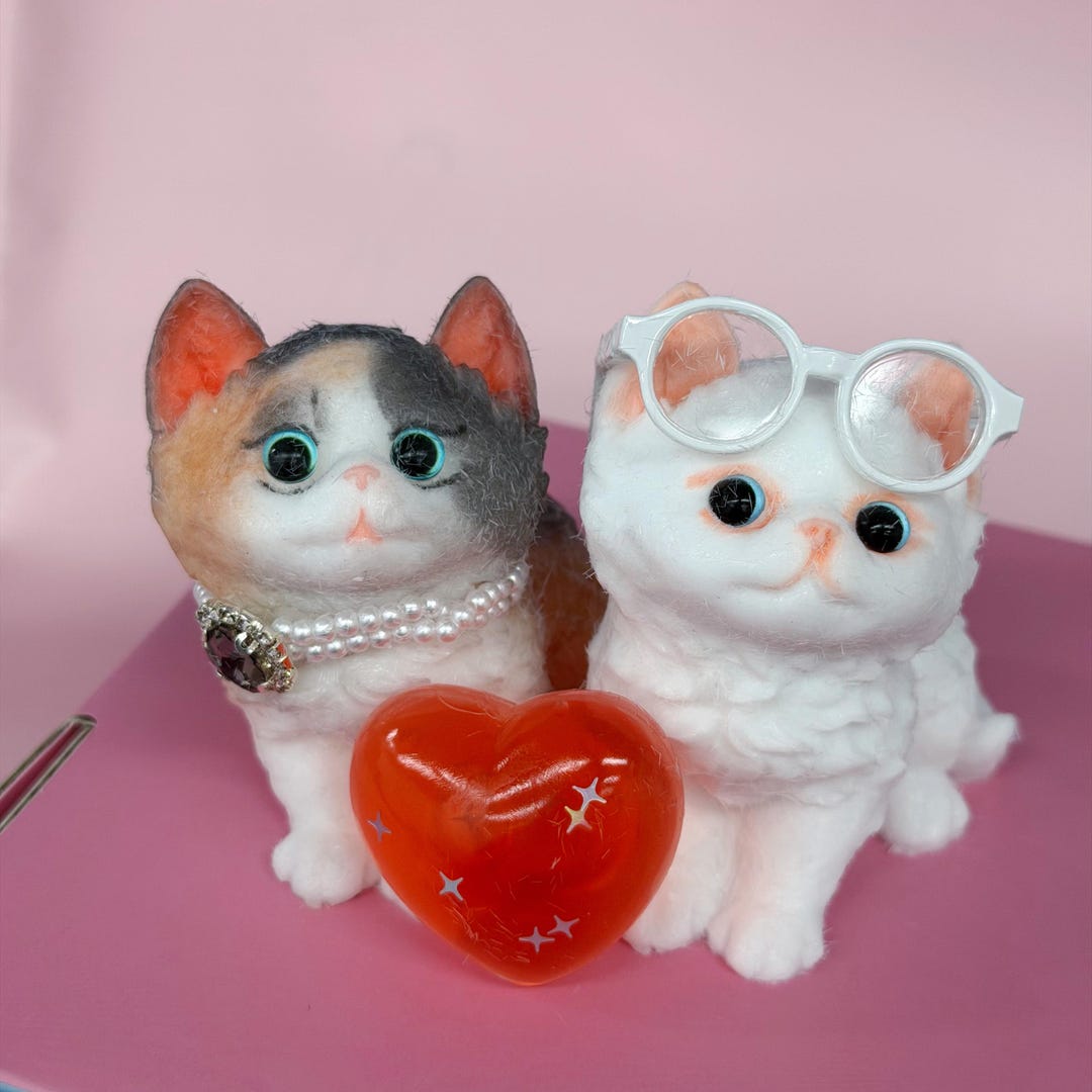 Wedding Cat Squishy Set | Soft Silicone Couple Cats, Stress Relief Toy ...