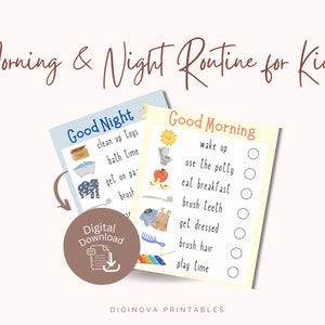 Toddler Printable Morning and Night Routine Checklist - Etsy