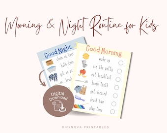 Kids Routine Checklist, Chore Chart for Kids, Editable Routine, Toddler ...