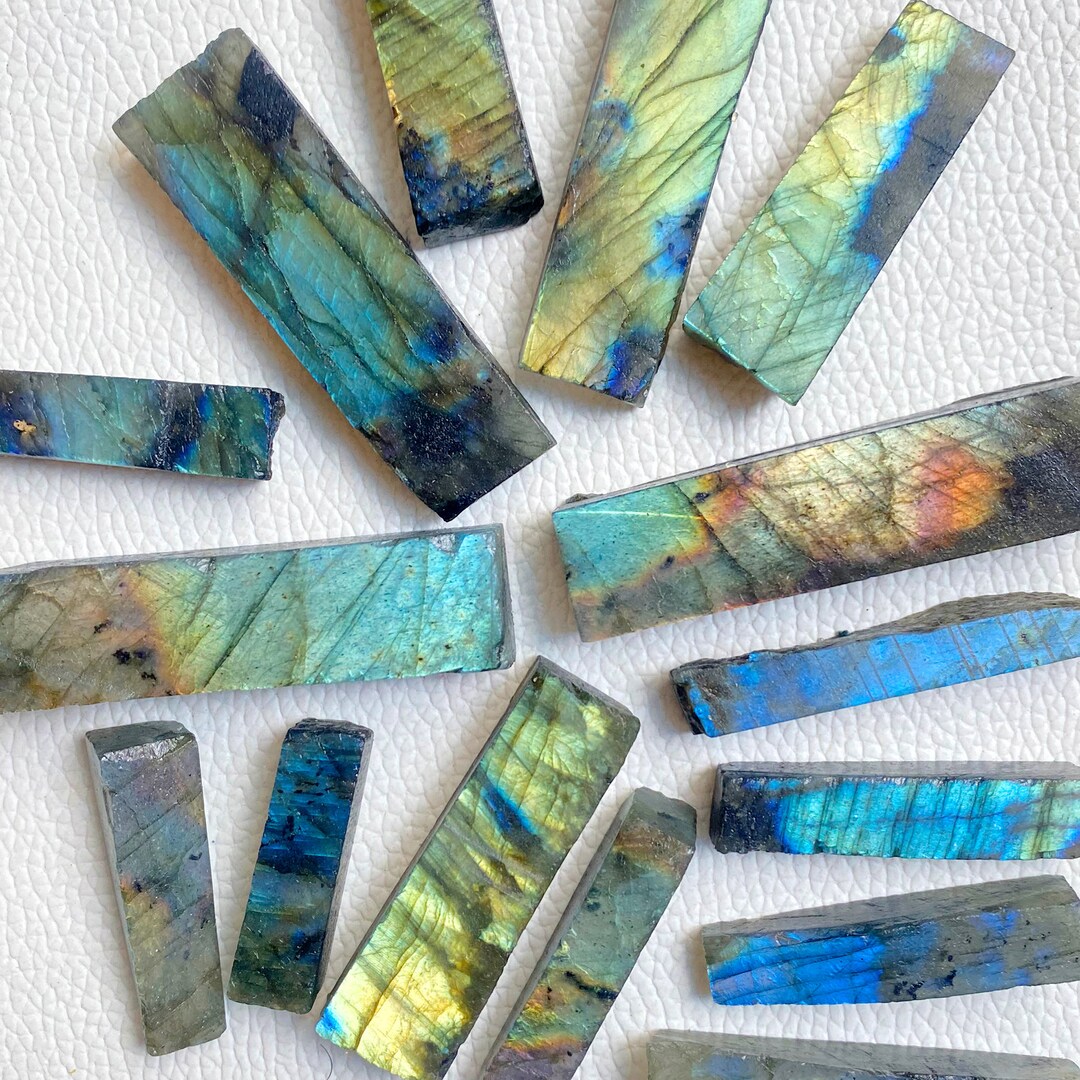 Natural Labradorite Shards: Raw Gemstone Slices for Jewelry Making - Etsy