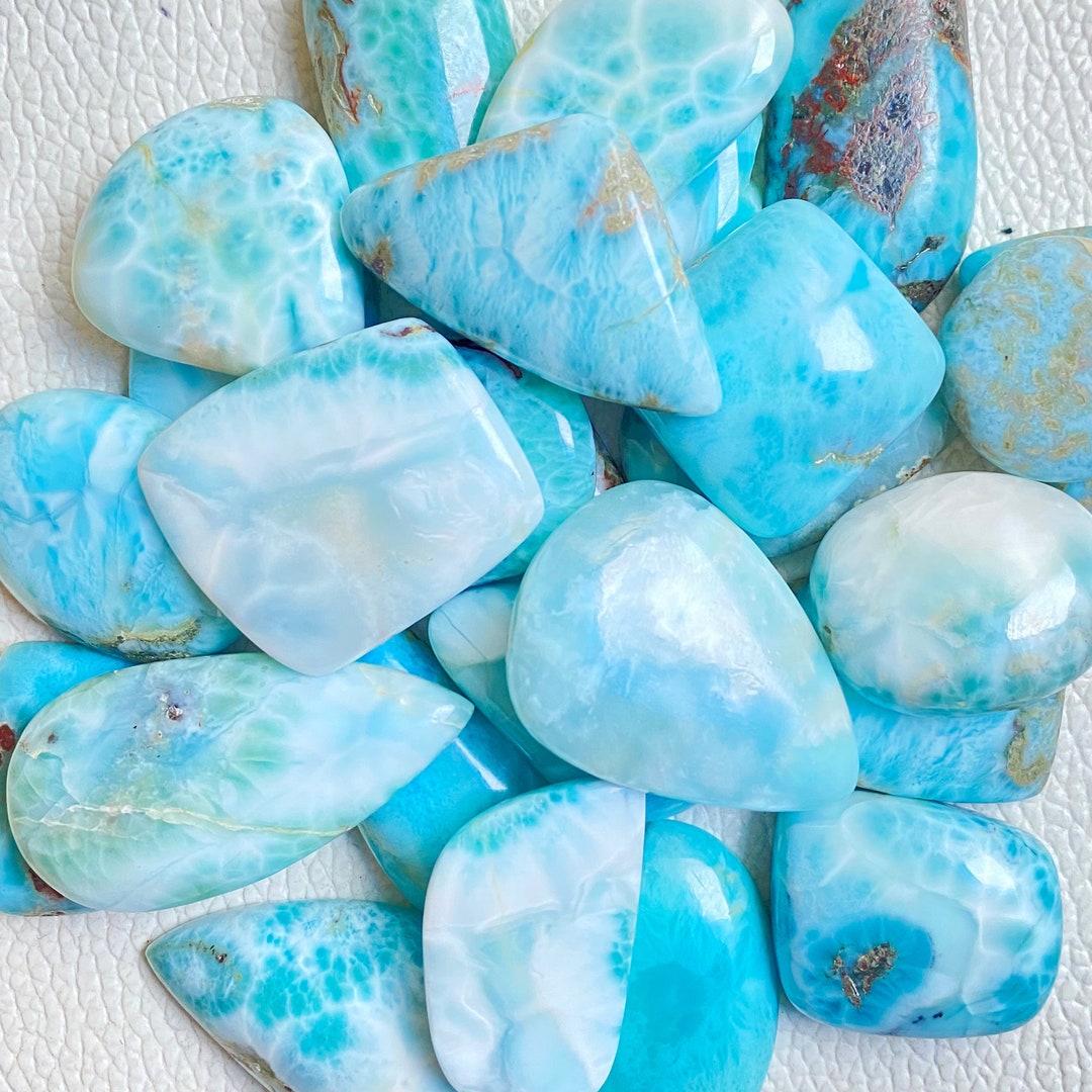Larimar Crystal Gemstone, Larimar Polished Cabochon, Natural Larimar ...