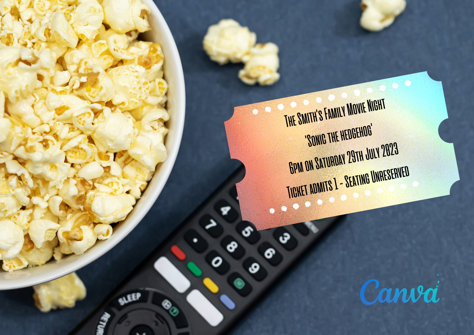 Indoor Kids Activity - Family Film Night - Sleepover Fun - Movie Ticket ...