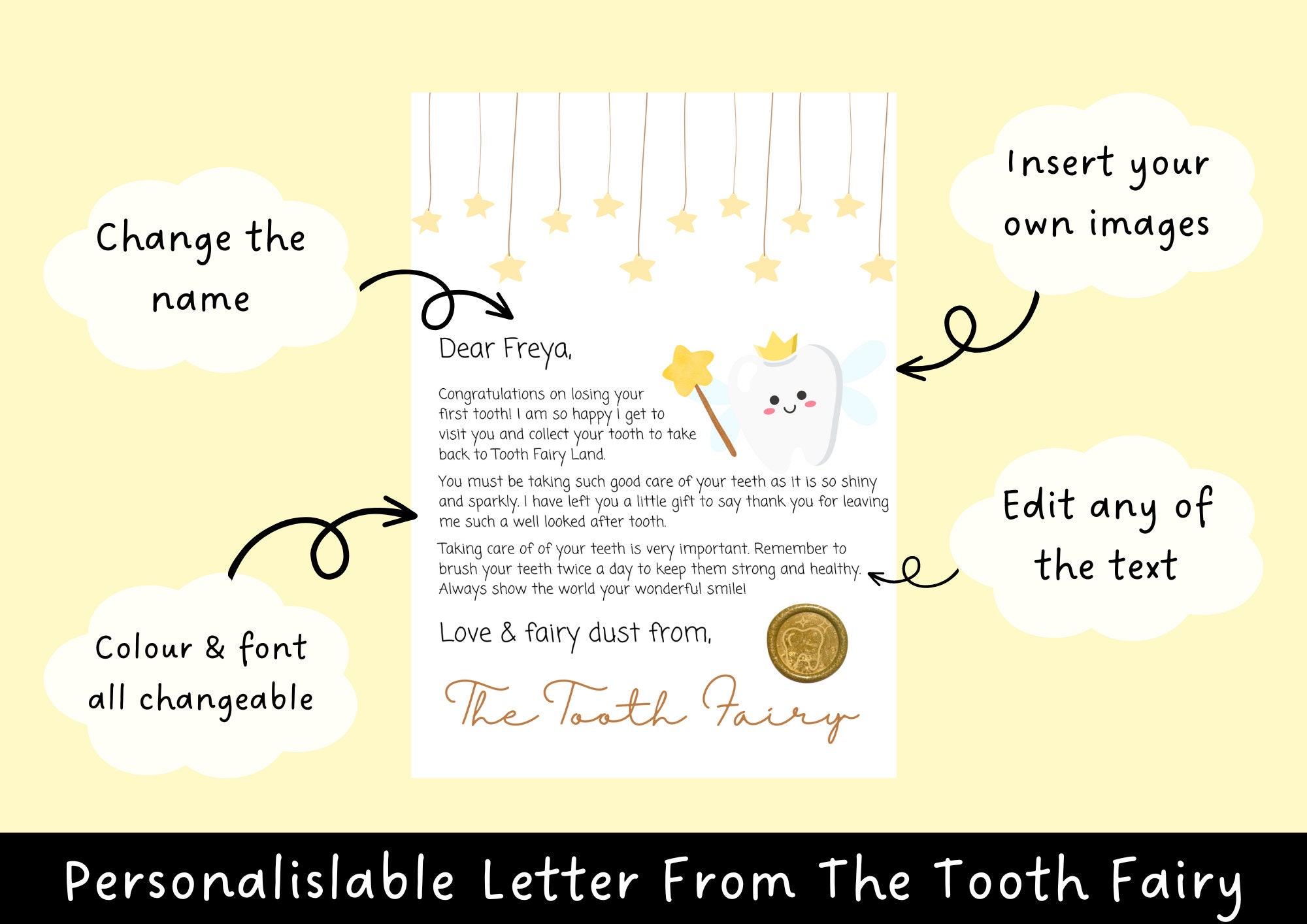 Tooth Fairy Letter, Letter From Tooth Fairy, First Tooth Letter ...