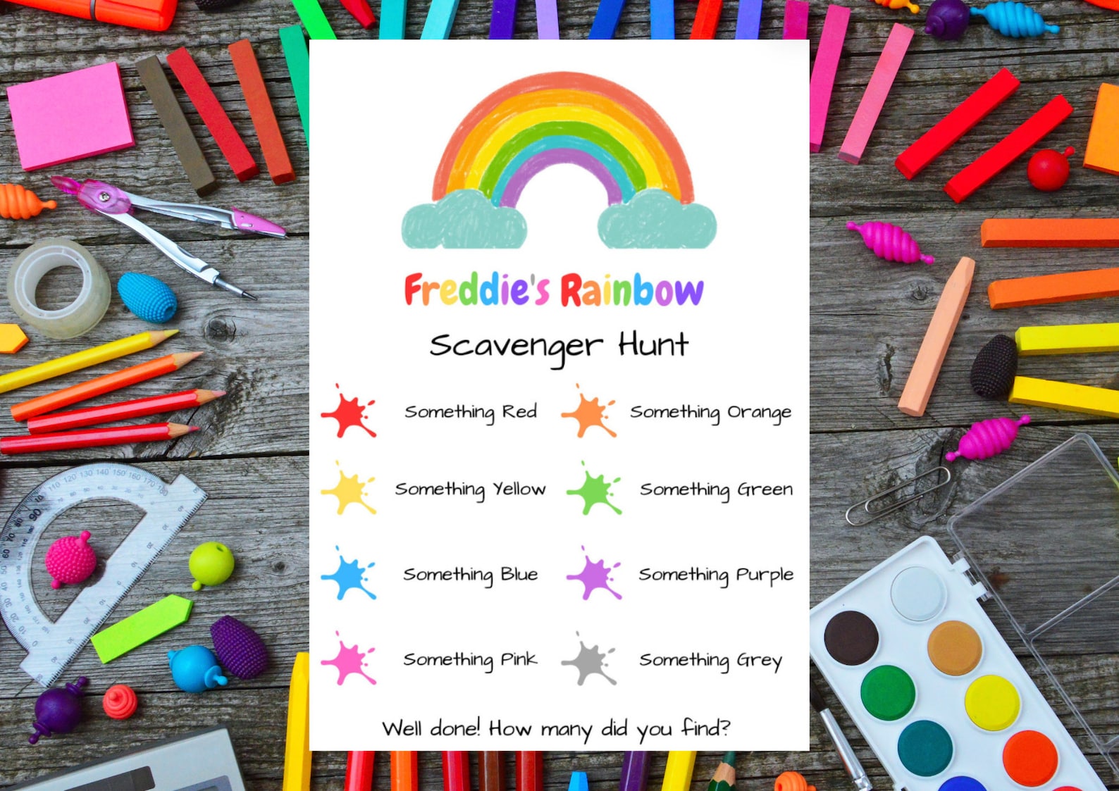 Scavenger Hunt, Kids Activity, Summer Holidays, Rainbow Scavenger Hunt ...