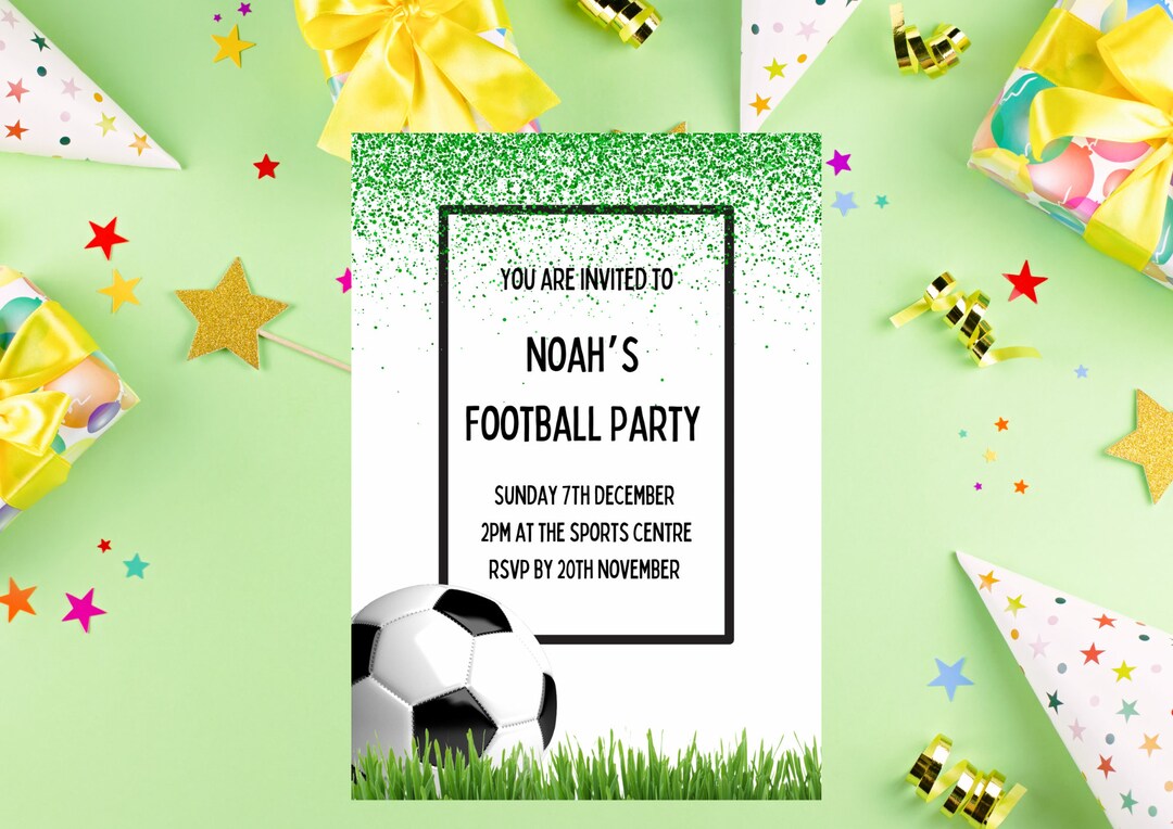 Football Birthday Party - Football Invites - Personalisable - Digital ...