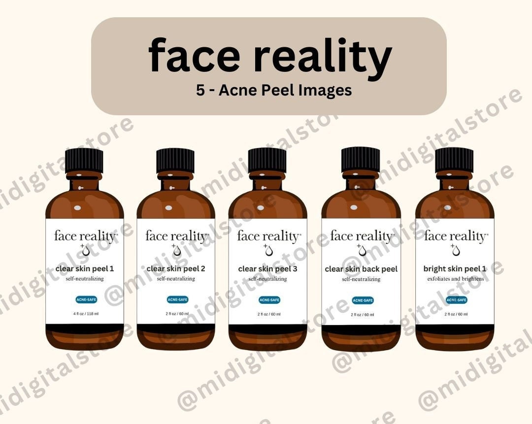 Face Reality Clear Skin Acne Peel Illustrations Bundle, Aesthetician ...