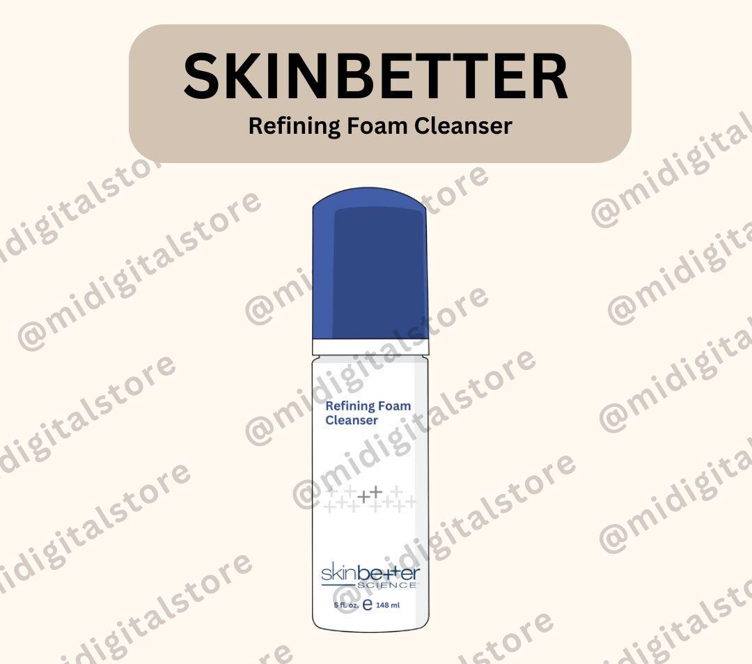 Refining Foam Cleanser Drawing Illustration, Skincare Facial Med Spa ...