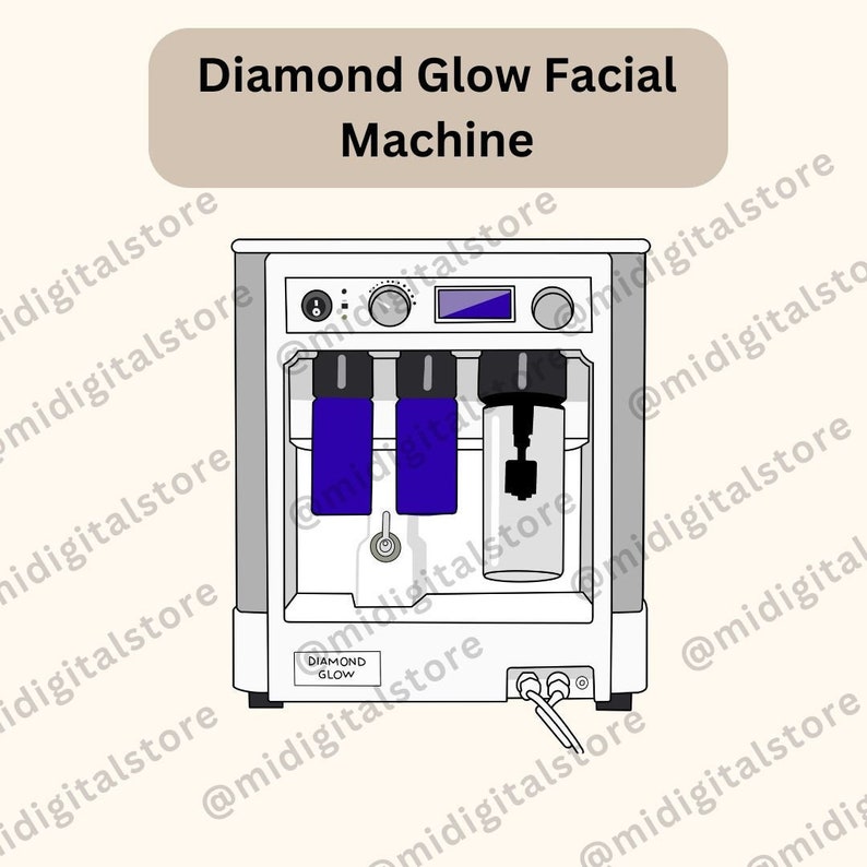 Diamond Glow Facial Machine Illustration Image, Med Spa Graphic Clipart ...