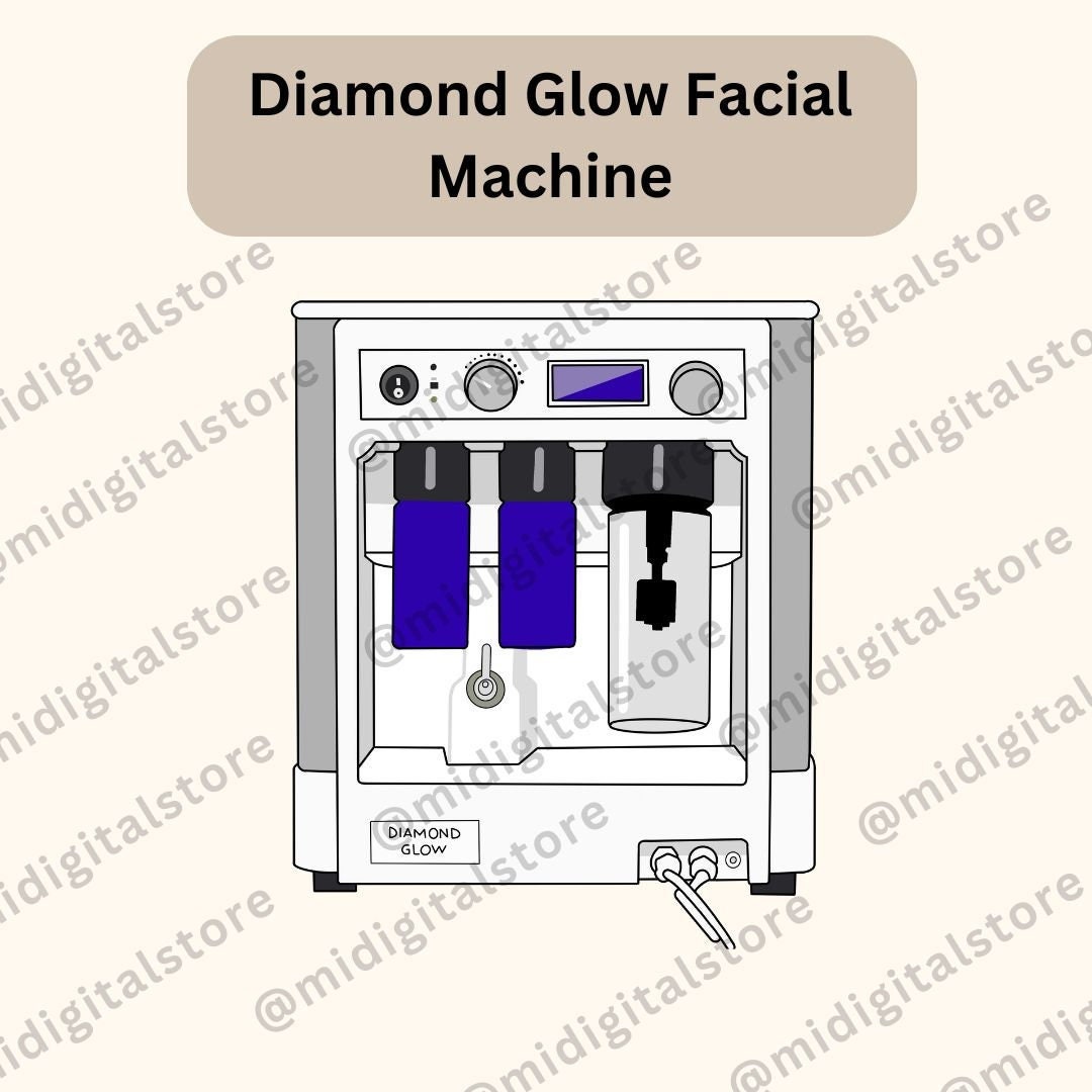 Diamond Glow Facial Machine Illustration Image, Med Spa Graphic Clipart ...