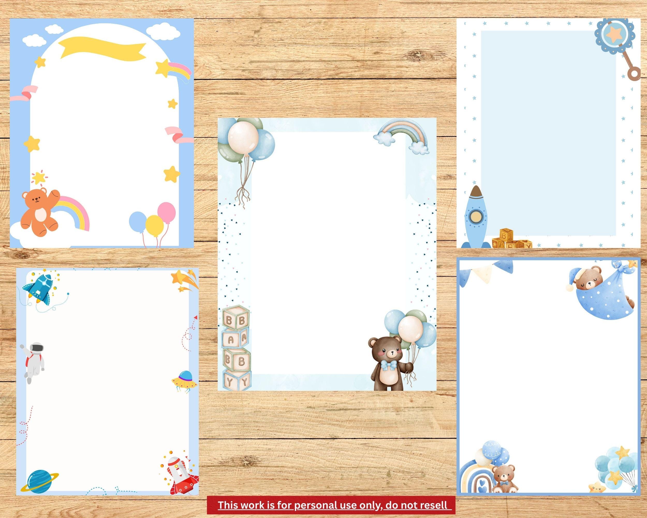 Baby Themed Border Frame Digital Clipart Design - Etsy