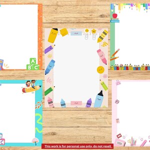 School Themed Border Frame Digital Clipart Design - Etsy