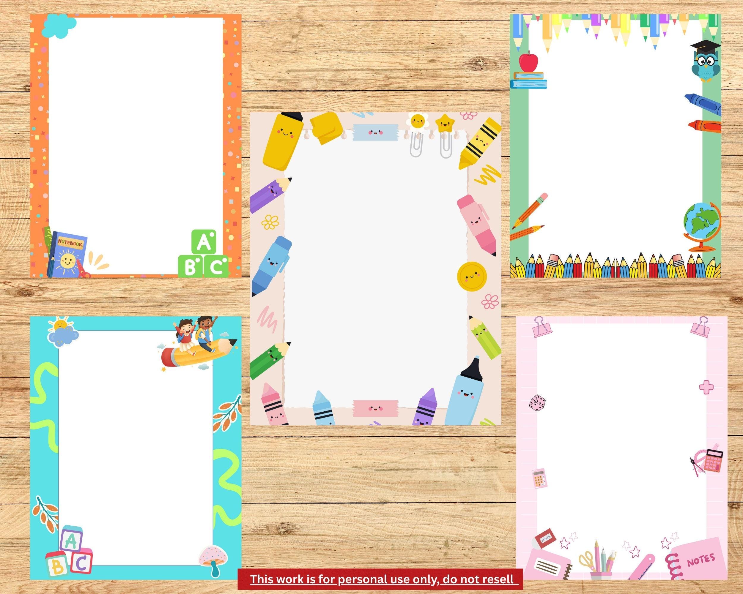 School Themed Border Frame Digital Clipart Design - Etsy