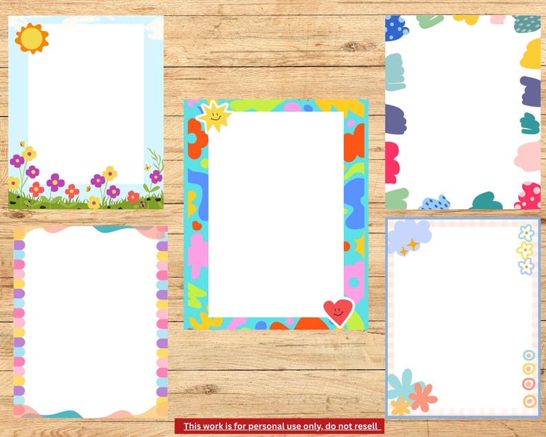 Kids Themed Border Frame Digital Clipart Design - Etsy