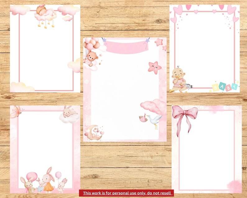 Baby Themed Border Frame Digital Clipart Design - Etsy