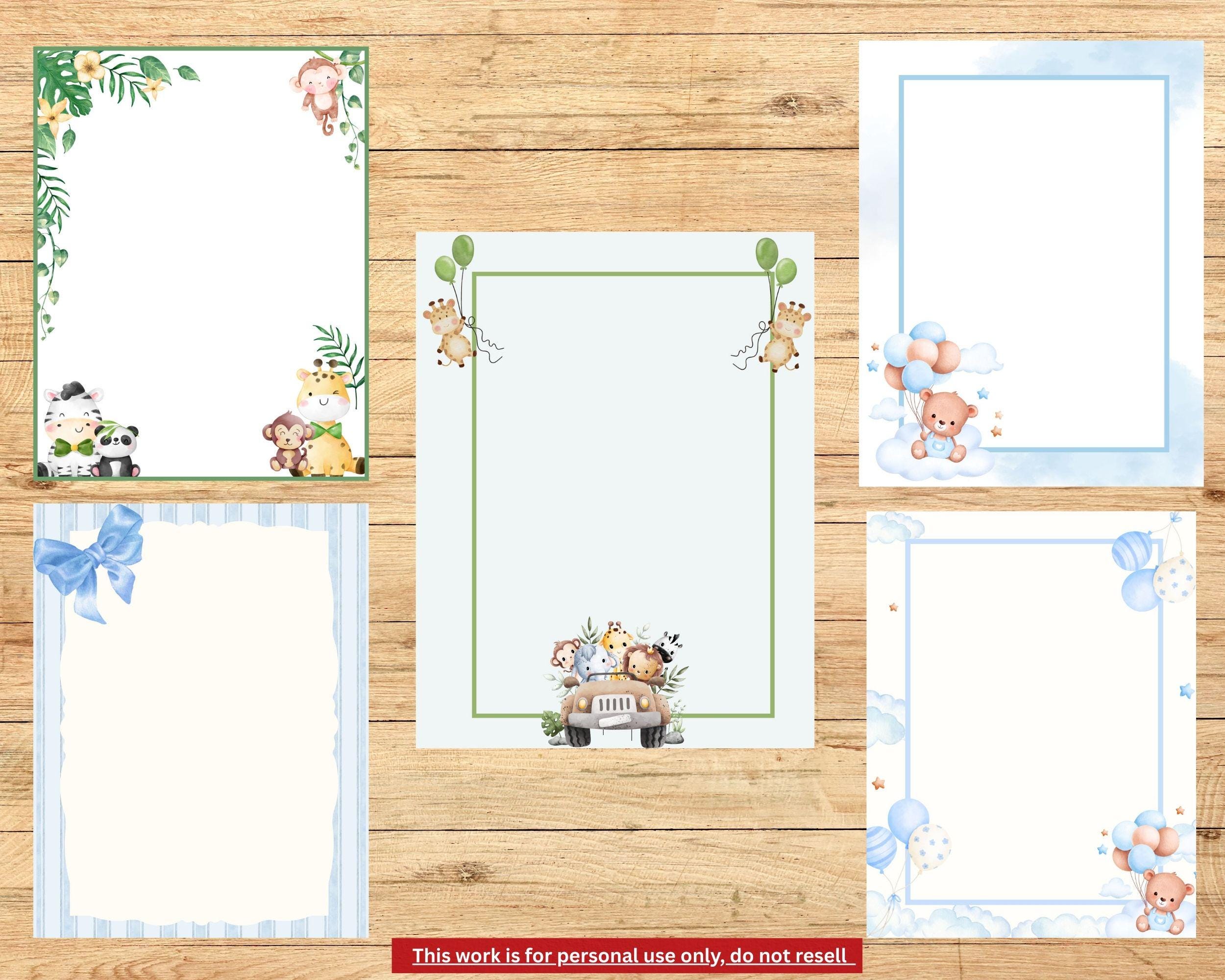 Baby Themed Border Frame Digital Clipart Design - Etsy