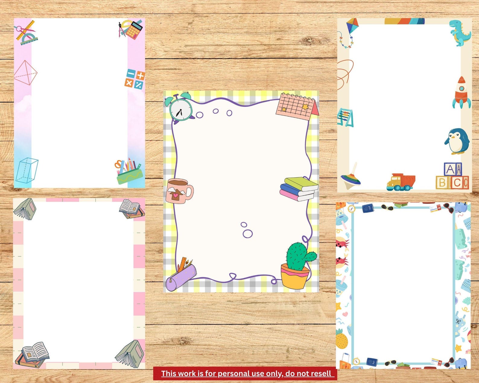 School Themed Border Frame Digital Clipart Design - Etsy