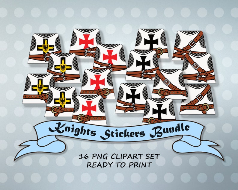 Minifigure Knight Custom Stickers 16 PNG Clipart Bundle, Print, Custom ...