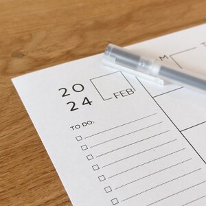 Printable Minimalist Monthly Planner (digital File) - 2024 - Etsy