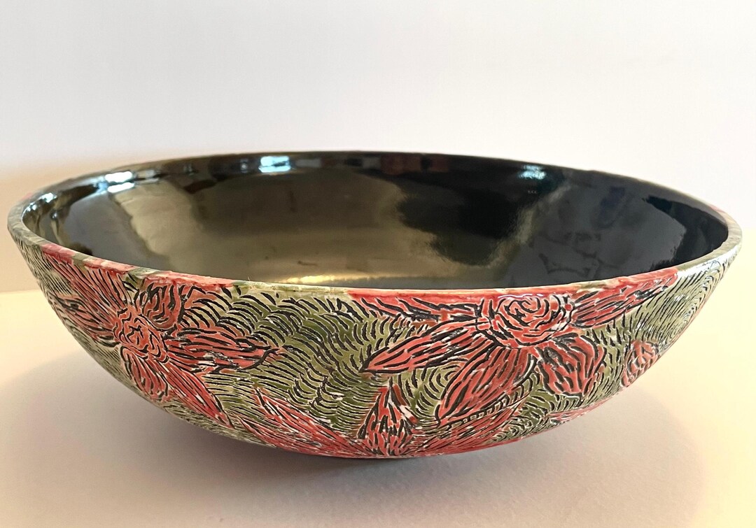 Ceramic Bowl - Floral Fantasy Handmade Pottery, Unique Kitchen Decor ...