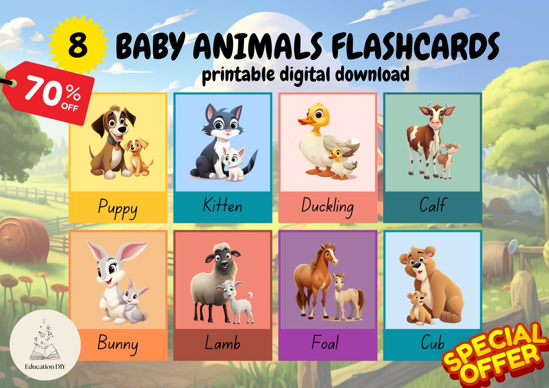 Printable Baby Animals Flashcards for Kids, Educational and Fun ...