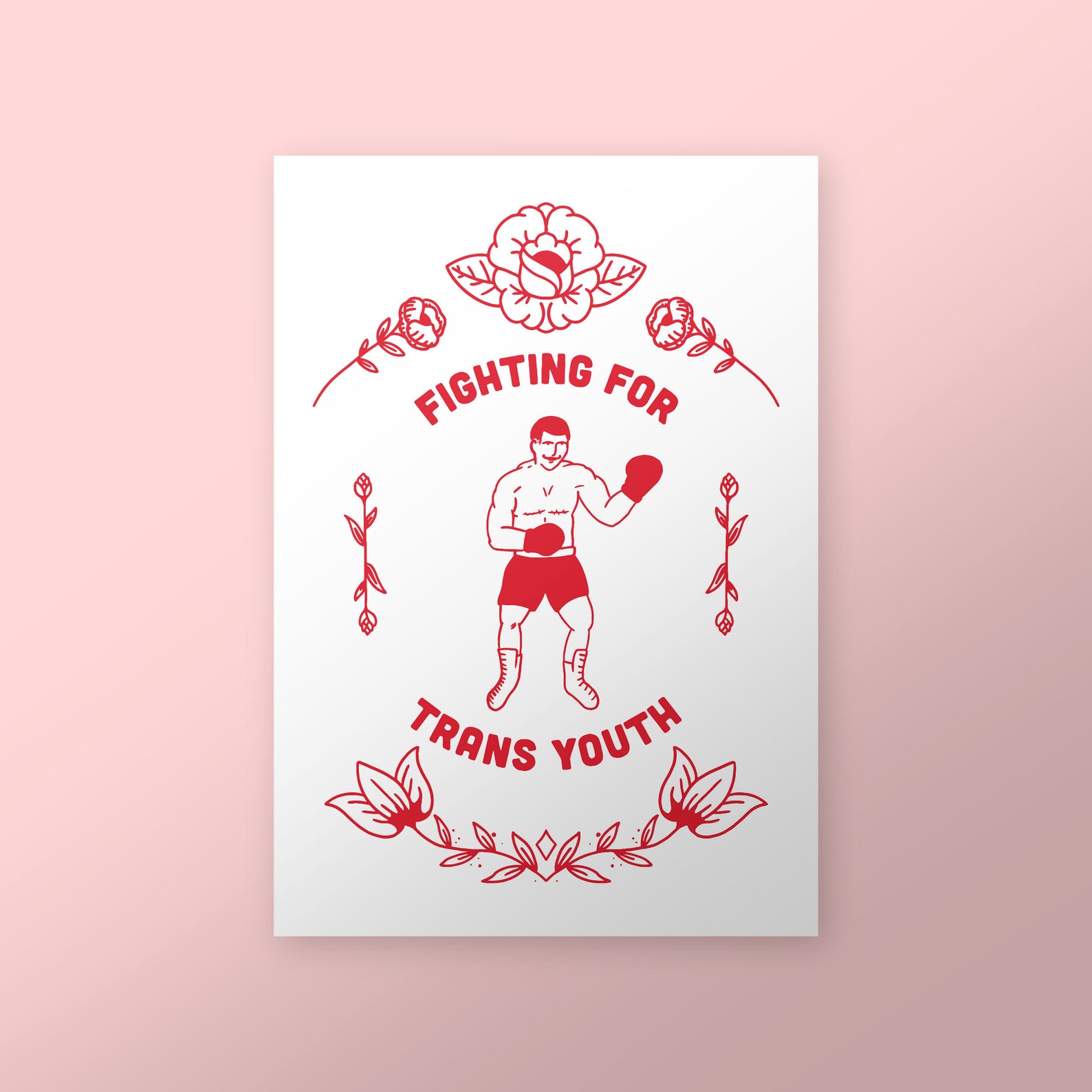 Fighting for Trans Youth Art Print Queer Art Trans Pride LGBTQIA ...
