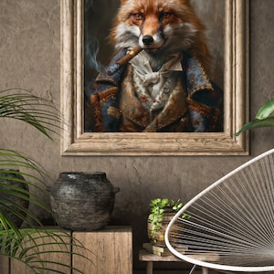 Fox Wall Decor, Handmade Fox Wall Art, Vintage Fox Art, Fox Art Prints ...