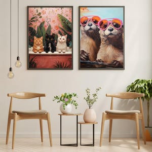 Adorable Cat Wall Art, Cute Feline Trio Poster, Children Room Wall Art ...