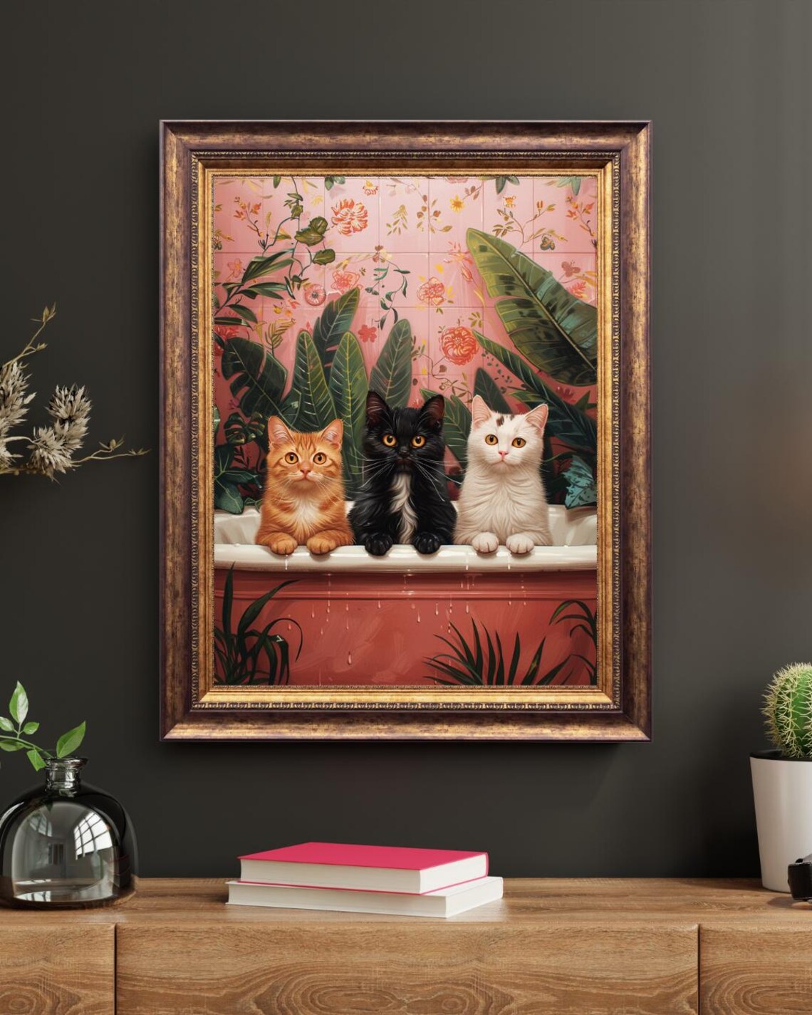 Adorable Cat Wall Art, Cute Feline Trio Poster, Children Room Wall Art ...