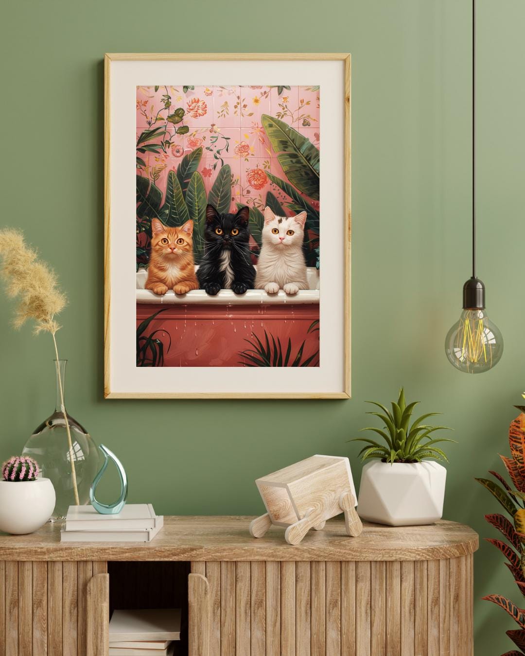 Adorable Cat Wall Art, Cute Feline Trio Poster, Children Room Wall Art ...