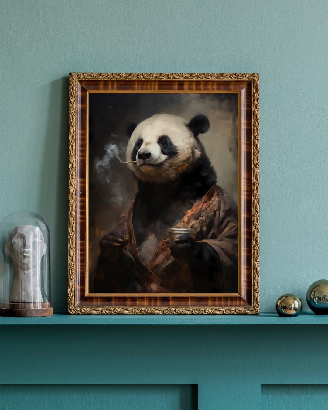 Panda Wall Art, Handmade Panda Print, Museum Quality, Panda Poster ...