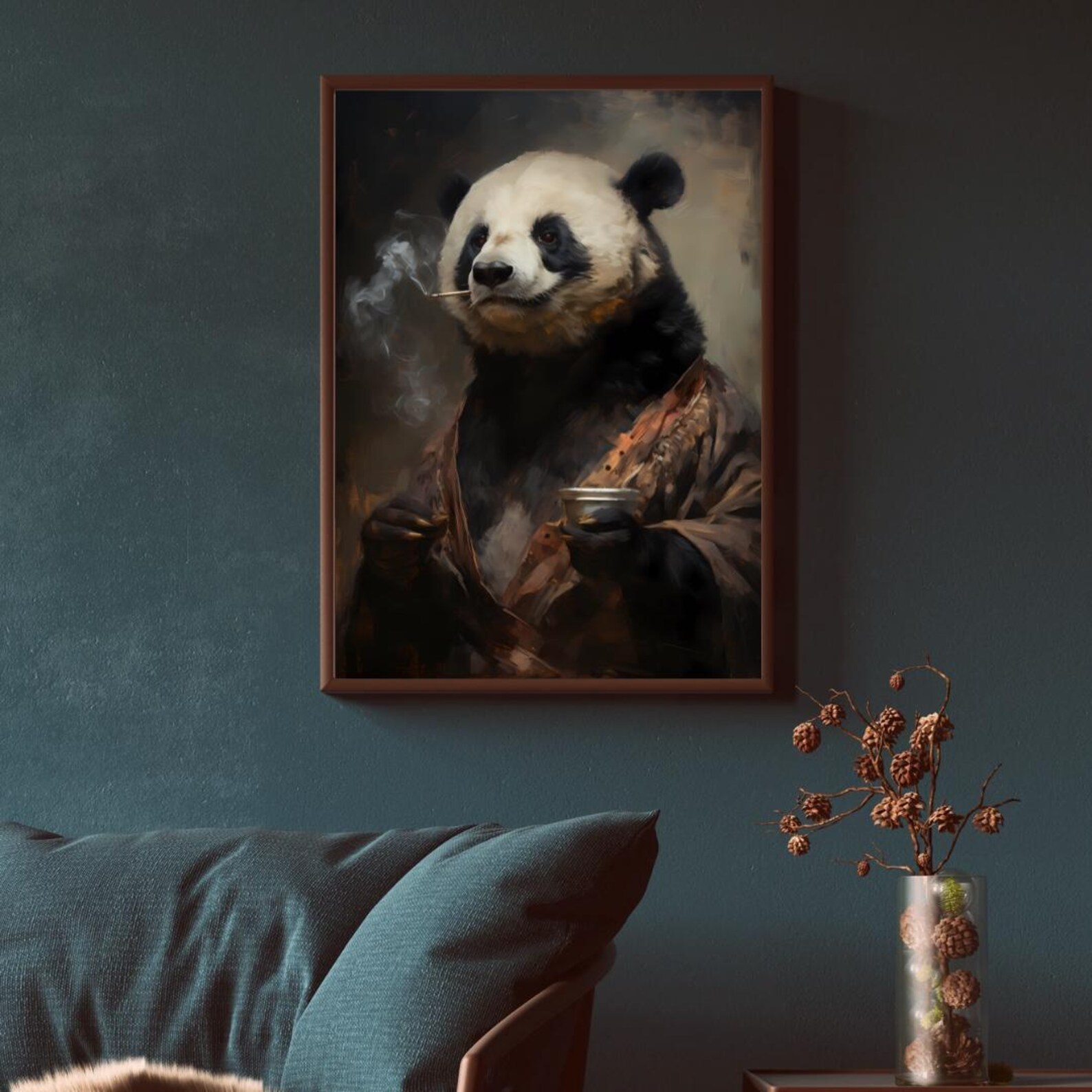 Panda Wall Art, Handmade Panda Print, Museum Quality, Panda Poster ...