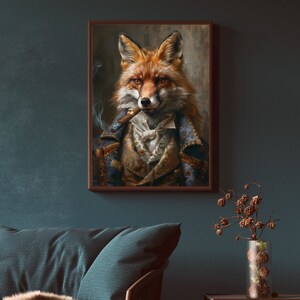 Fox Wall Decor, Handmade Fox Wall Art, Vintage Fox Art, Fox Art Prints ...