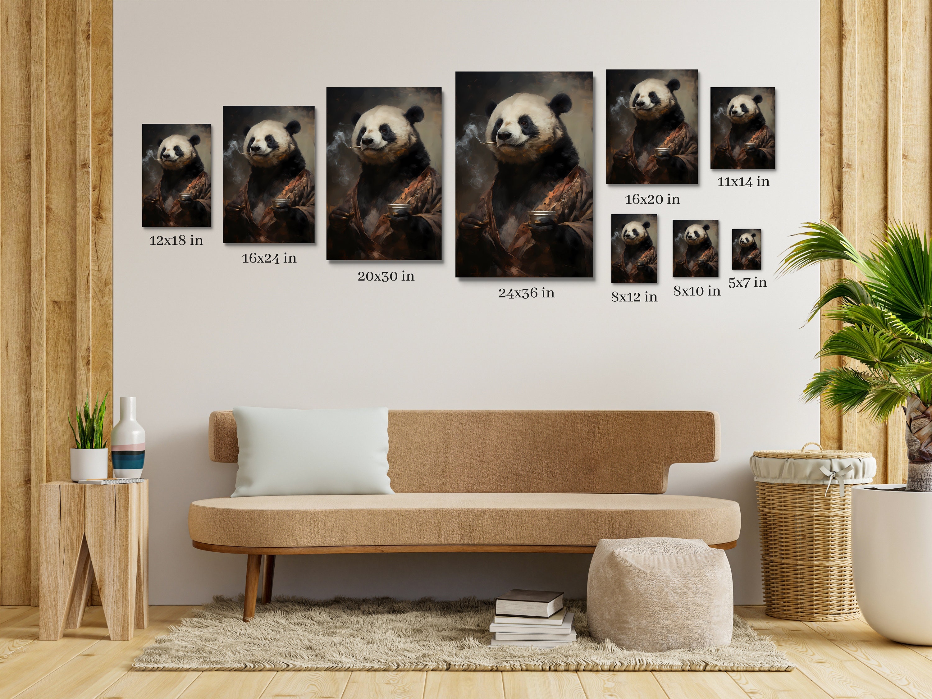 Panda Wall Art, Handmade Panda Print, Museum Quality, Panda Poster ...