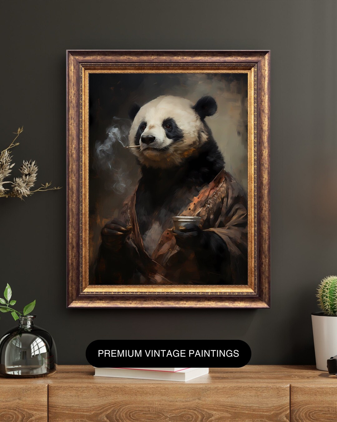 Panda Wall Art, Handmade Panda Print, Museum Quality, Panda Poster ...
